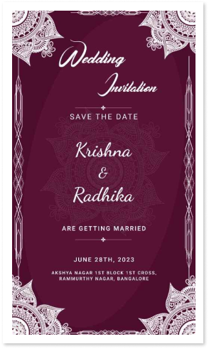 Free Invitation Card in English for Wedding, Birthday & More